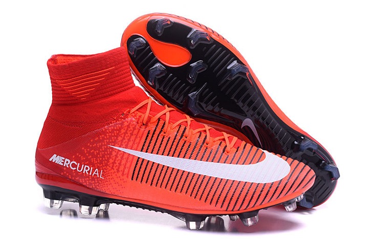NIke Mercurial Superfly V FG ACC Kids Soccers Shoes Red Orange Black ...